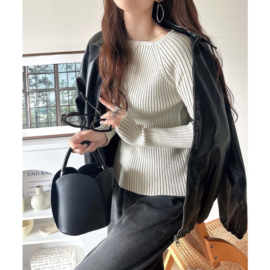 classicalelf 【 クラシカルエルフ classical elf 】 トップス カットソー レディース スクエアネック プレーティングリブ ニットプルオーバー 大人 上品 ...