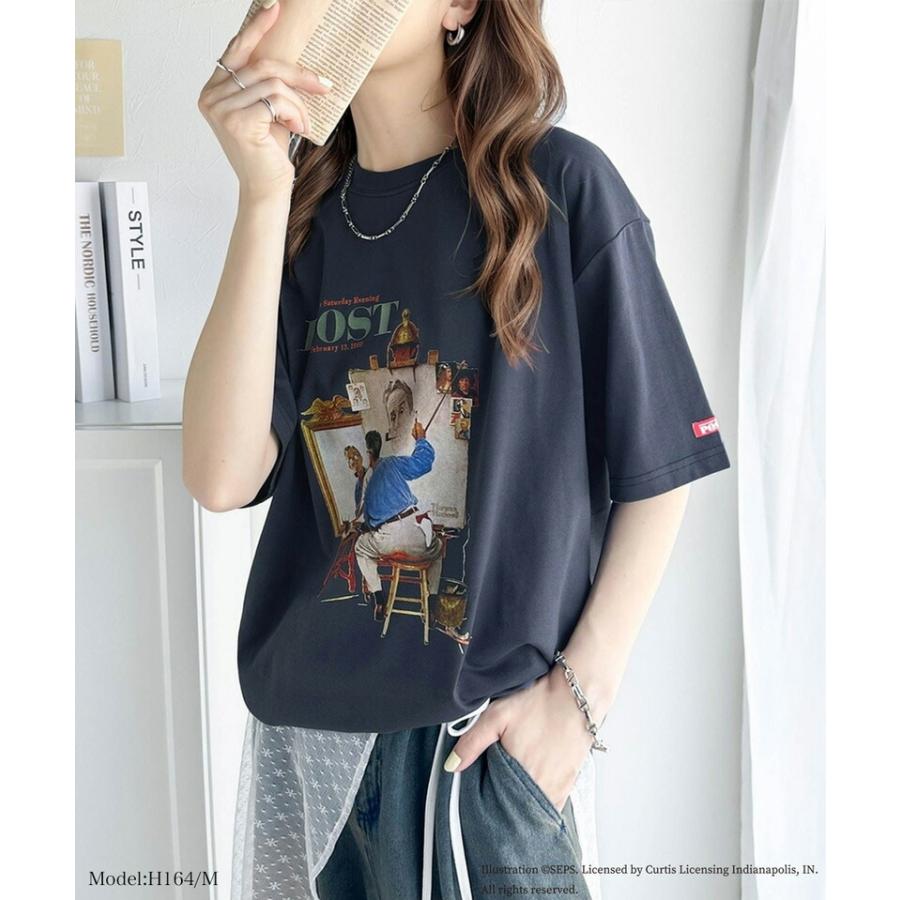 classicalelf トップス tシャツ レディース カットソー オーバーサイズ ゆったり 半袖 Rockwell's Triple Self-Portrait Reprint Noman ...
