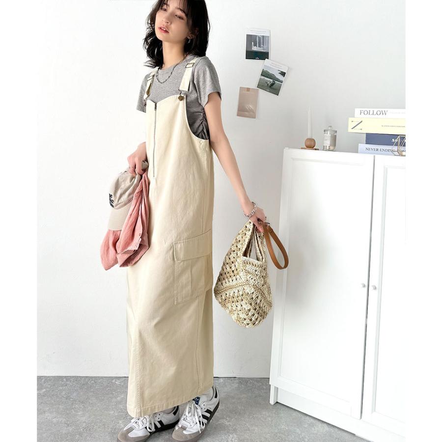 classicalelf（クラシカルエルフ） ジャンパースカート レデイース 綿 100％ 配色 ステッチ ロング : Classical Elf - 通販 - Yahoo!ショッピング