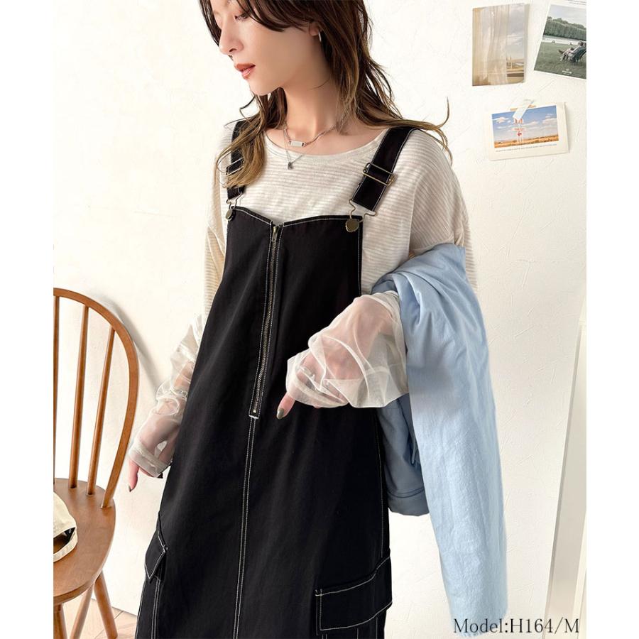 classicalelf（クラシカルエルフ） ジャンパースカート レデイース 綿 100％ 配色 ステッチ ロング : Classical Elf - 通販 - Yahoo!ショッピング