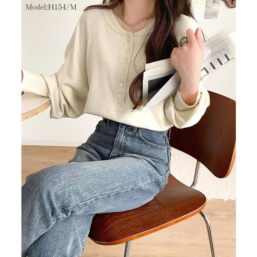 classicalelf 【 クラシカルエルフ classical elf 】 トップス ニット レディース ヘンリーネック ラグランスリーブ 前後2way カジュアル シンプル モード ...