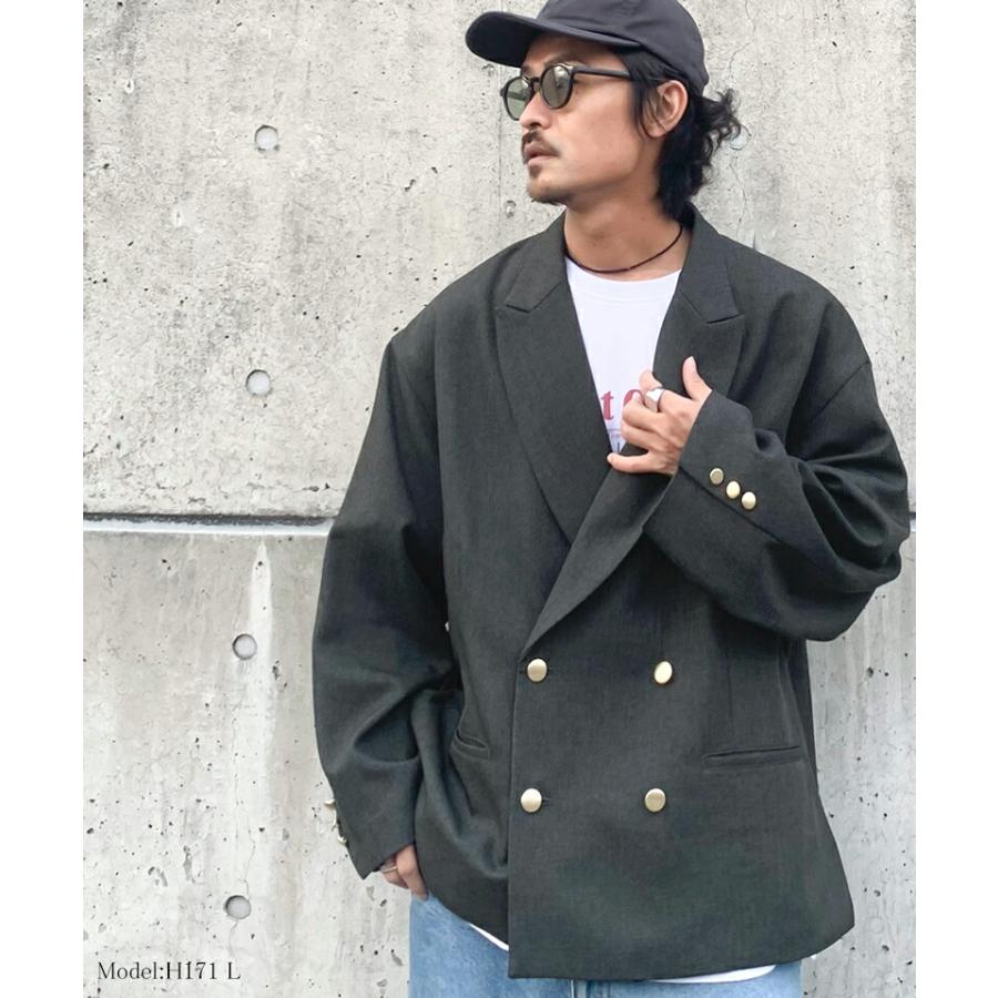 classicalelf アウター ジャケット メンズ ダブル テーラード ブレスト JK サイドスリット 男女兼用 ユニセックス レディース ヘリンボーン 生地 ゆったり ...