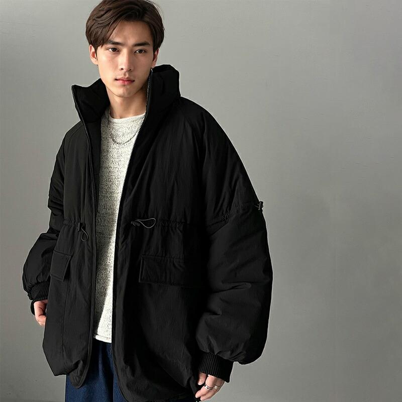 classicalelf アウター ジャケット メンズ スタンド ドロスト 袖 ボリューム 中綿 ブルゾン パディング コート 男女兼用 ユニセックス ゆるっと : Classical Elf ...
