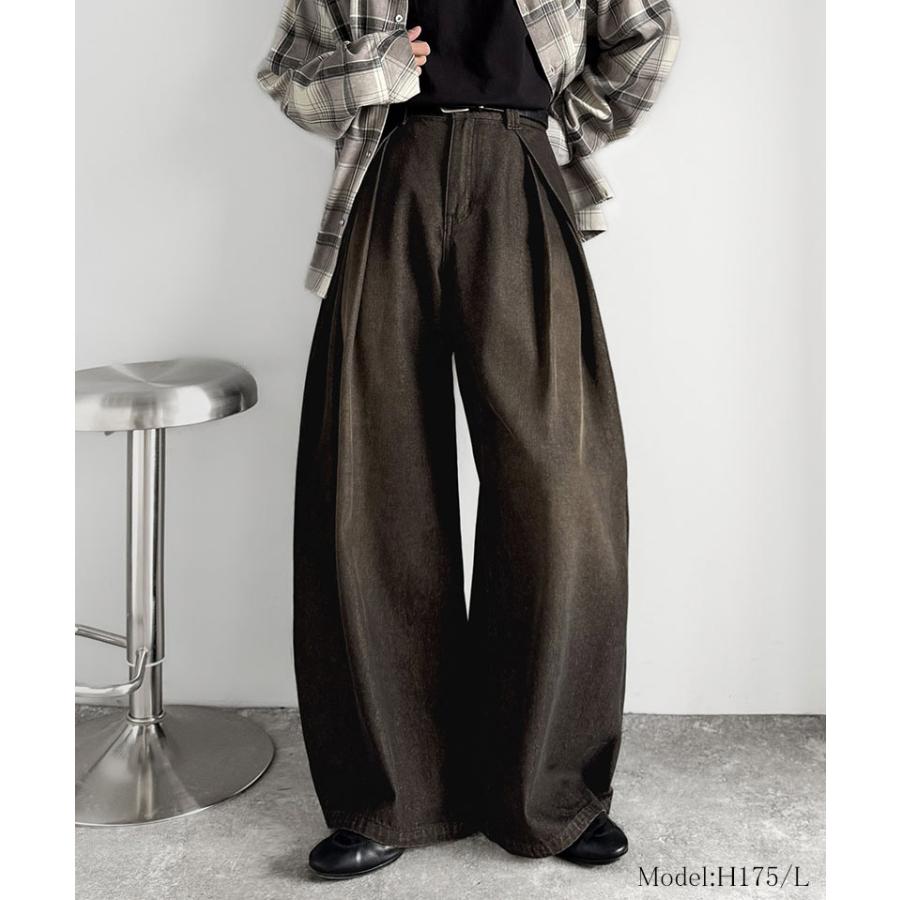 classicalelf（クラシカルエルフ） 【Classical Origin】デニムパンツ メンズ ゆったり ボトムス パンツ ワイドパンツ バルーンパンツ 3タック ヴィンテージ加工 ...