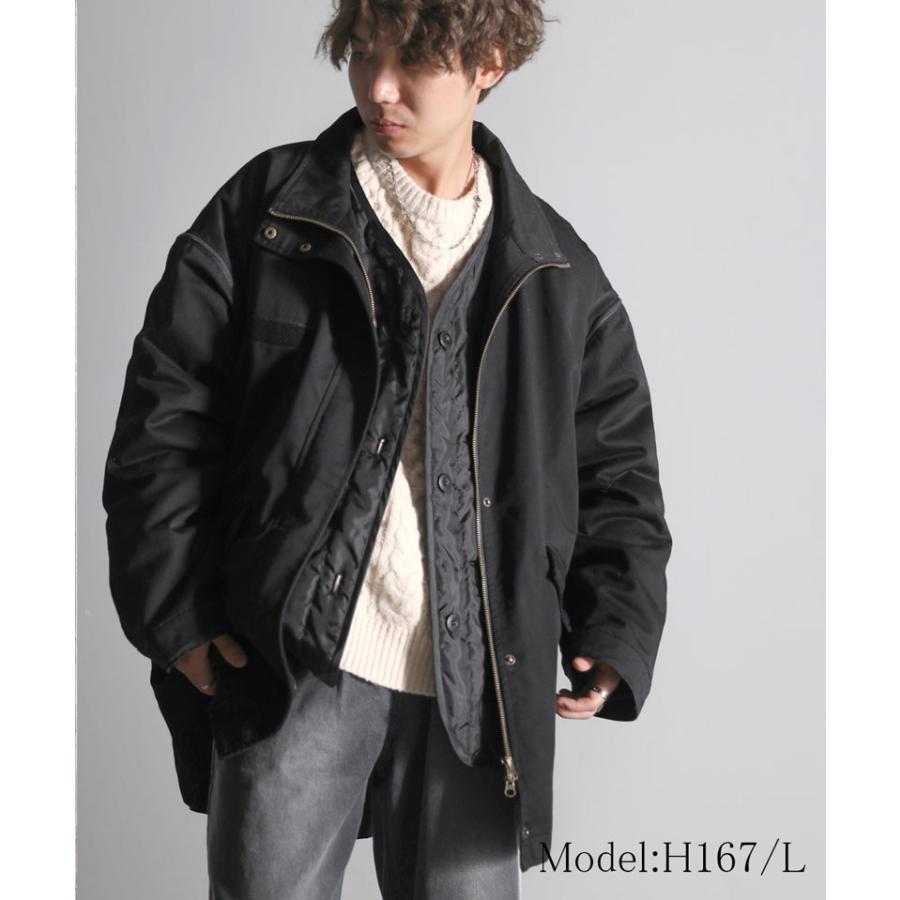 classicalelf 《Javaジャバコラボ》 アウター コート 洗練されたカジュアルスタイル 5WAYマルチプルライナー付m-65ミリタリーコート ビッグシルエット ...