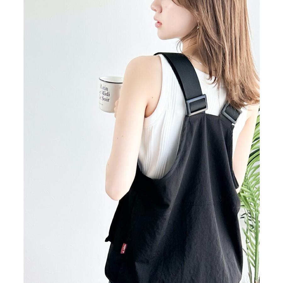 classicalelf 《javaジャバコラボ》 送料無料 トップス ベスト レディース アウト 太 ストラップ 立体 ポケットベスト 肩紐 調節 可能 ビスチェ風 レイヤードコーデ ...