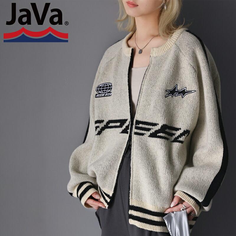 classicalelf 《java ジャバコラボ》 アウター ジャケット レディース レーサー デザイン ダブル ジップ ニット ブルゾン 男女兼用 ユニセックス メンズ ...