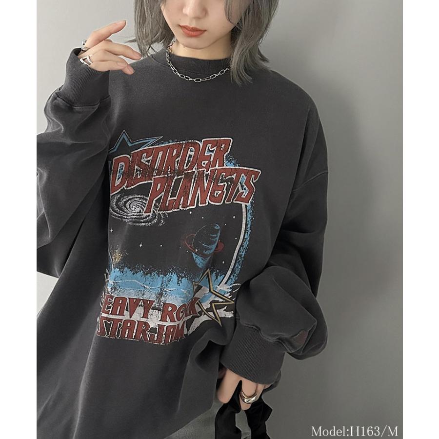 classicalelf 《java ジャバコラボ》 送料無料 トップス スウェット レディース 裏起毛 ヴィンテージ ライク プリント ピグメント プルオーバー男女兼用 ユニセックス ...