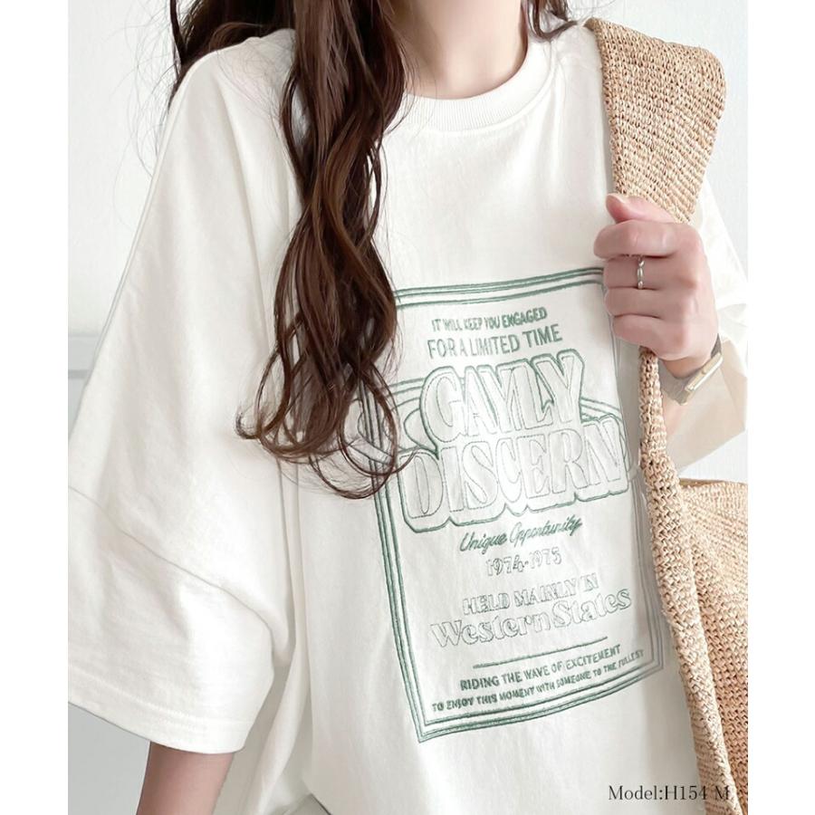 【sustaina+】《javaジャバコラボ》送料無料 トップス Tシャツ レディース オーガニックコットン混 綿100% 前後 2way ステッチ 刺繍 半袖 Tee 男女兼用 ...