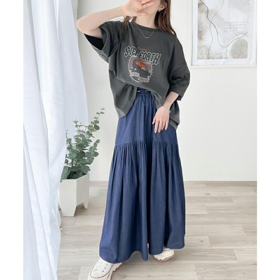 classicalelf 《javaジャバコラボ》 送料無料 トップス Tシャツ レディース 前後 2WAY 綿100% 天竺 素材 ピグメント 加工 ヴィンテージ 風 グラフィック Tee ...