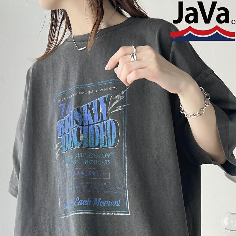 classicalelf 《javaジャバコラボ》 送料無料 トップス Tシャツ レディース 前後 2WAY 綿100% 天竺 素材 ピグメント 加工 ヴィンテージ 風 グラフィック Tee ...