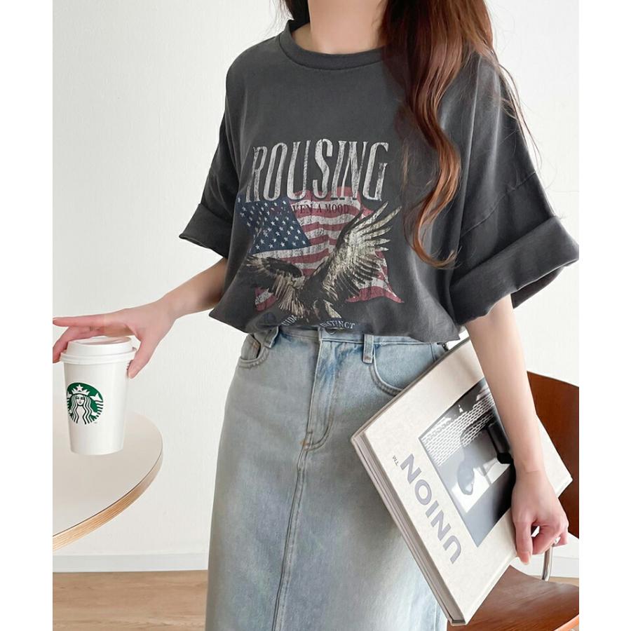 classicalelf 《javaジャバコラボ》 送料無料 トップス Tシャツ レディース 前後 2WAY 綿100% 天竺 素材 ピグメント 加工 ヴィンテージ 風 グラフィック Tee ...