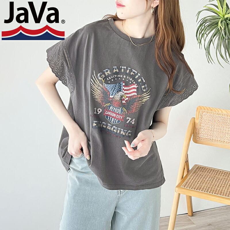 classicalelf 《javaジャバコラボ》 送料無料 トップス Tシャツ レディース 綿 100％ 袖 レース ピグメント ヴィンテージ ライク ロック Tee オーバーサイズ 華奢見 ...