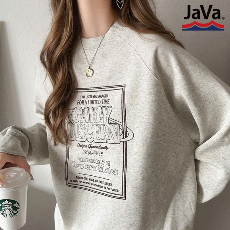 classicalelf 《javaジャバ コラボ》トップス スウェット レディース ツアーロゴ 刺繍 グラフィック 裏起毛 前後2way プルオーバー ラグランスリーブ メンズ ...