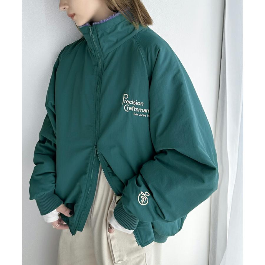 classicalelf 《javaジャバ 別注》 アウター ジャケット レディース ダブル ジップ 胸 刺繍 ナイロン 配色 ボア ブルゾン 男女兼用 ユニセックス メンズ ...