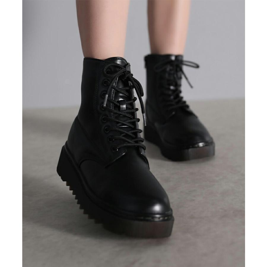classicalelf 《javaジャバ コラボ》 クリアシャークソールレースアップブーツ シューズ ブーツ レディース 厚底 ソール スタイルアップ : Classical Elf ...