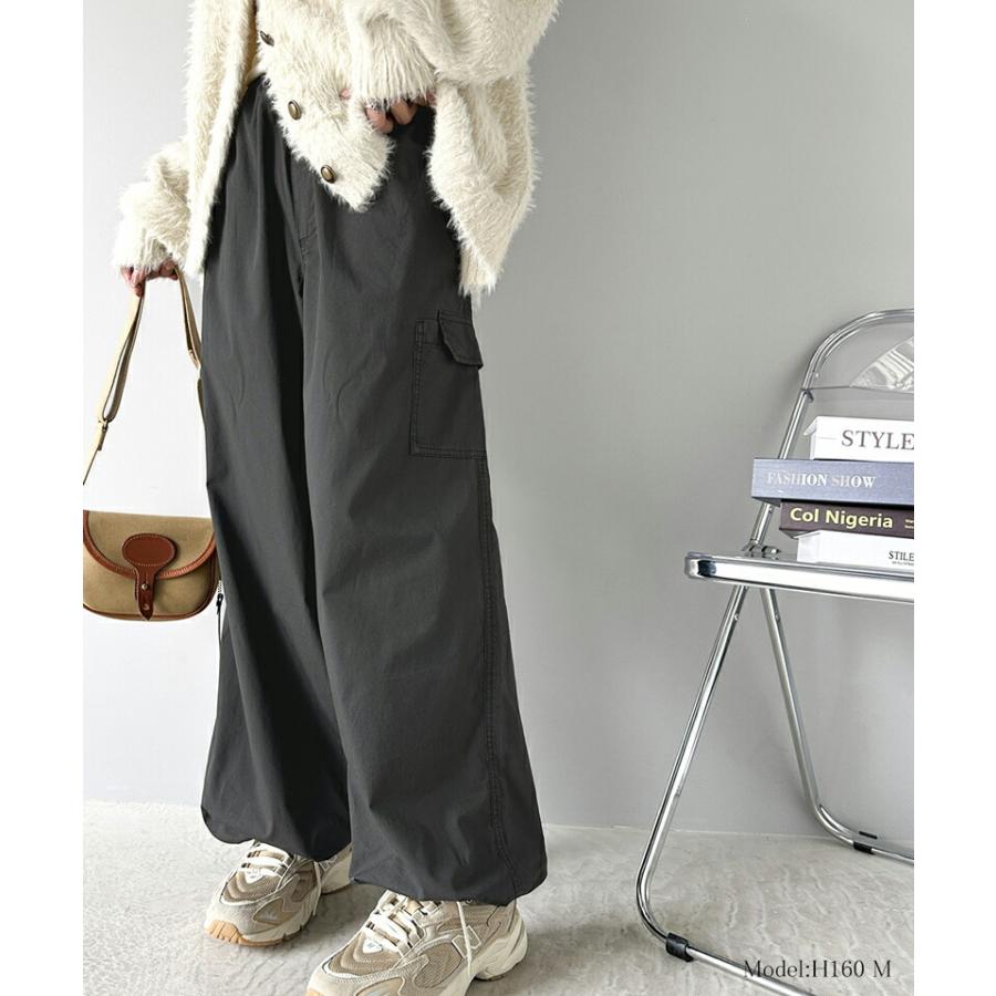 classicalelf 《java ジャバコラボ》 ボトムス パンツ レディース ヴィンテージ ミリタリー ピグメント カーゴパンツ ワイドシルエット ゆったり ウエストゴム ...