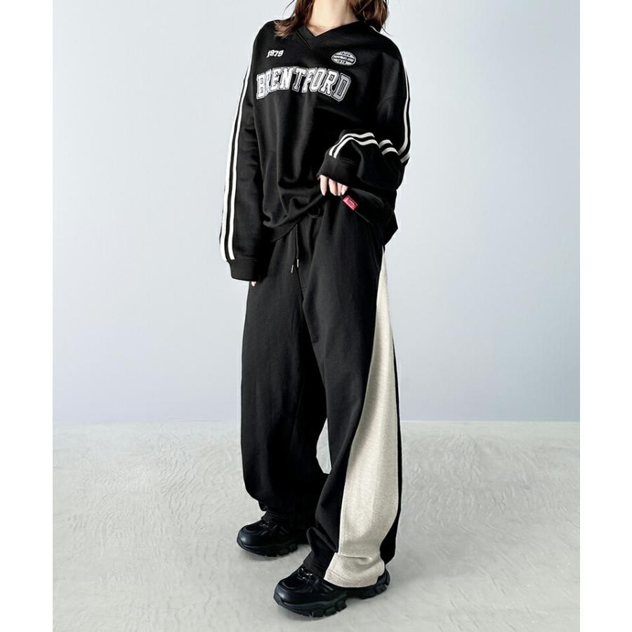 classicalelf 《javaジャバ コラボ》 ボトムス パンツ レディース サイド 切り替え 裏使い スウェット 男女兼用 ユニセックス メンズ ゆったり : Classical ...