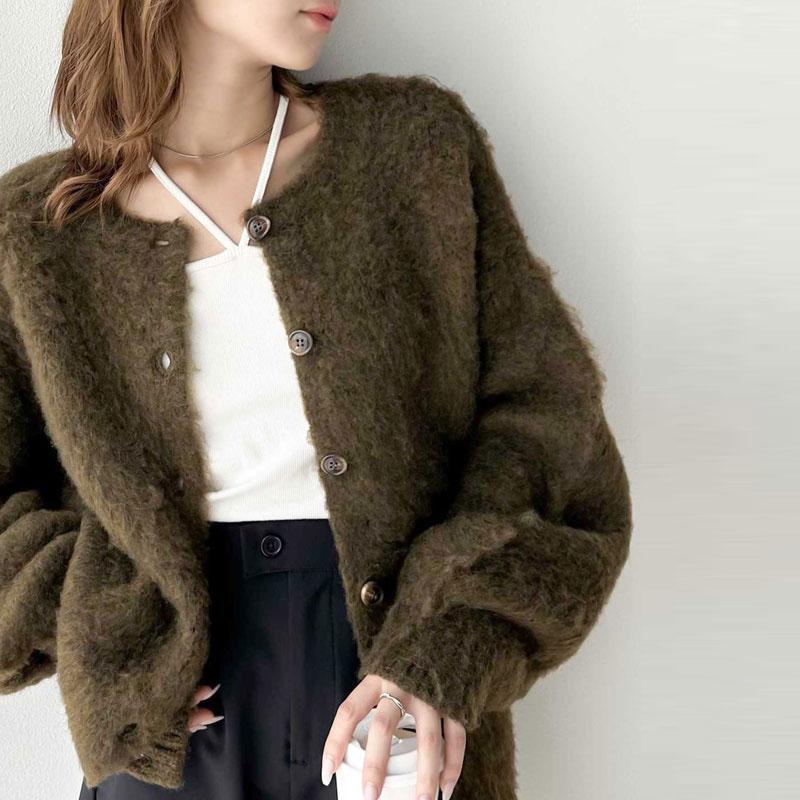 classicalelf 【JAVA】3wayリバーシブル 貴族式起毛クルーネックカーディガン レディース メンズ トップス ニット カーディガン プルオーバー アウター ...