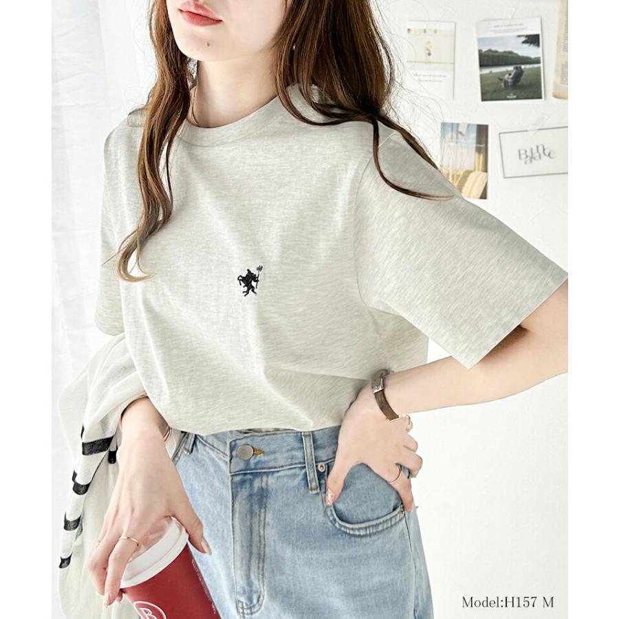 classicalelf（クラシカルエルフ） 【sustaina+】《javaジャバコラボ》 トップス Tシャツ レディース 綿 100% ワンポイント 刺繍 オーガニックコットン ...