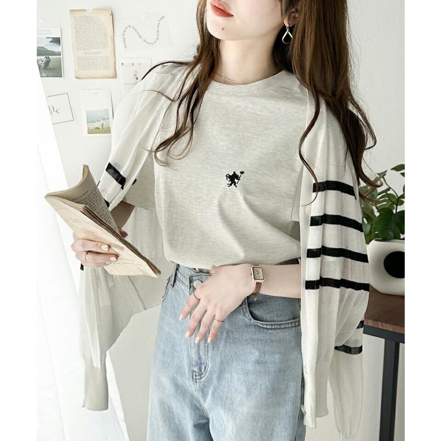 classicalelf（クラシカルエルフ） 【sustaina+】《javaジャバコラボ》 トップス Tシャツ レディース 綿 100% ワンポイント 刺繍 オーガニックコットン ...