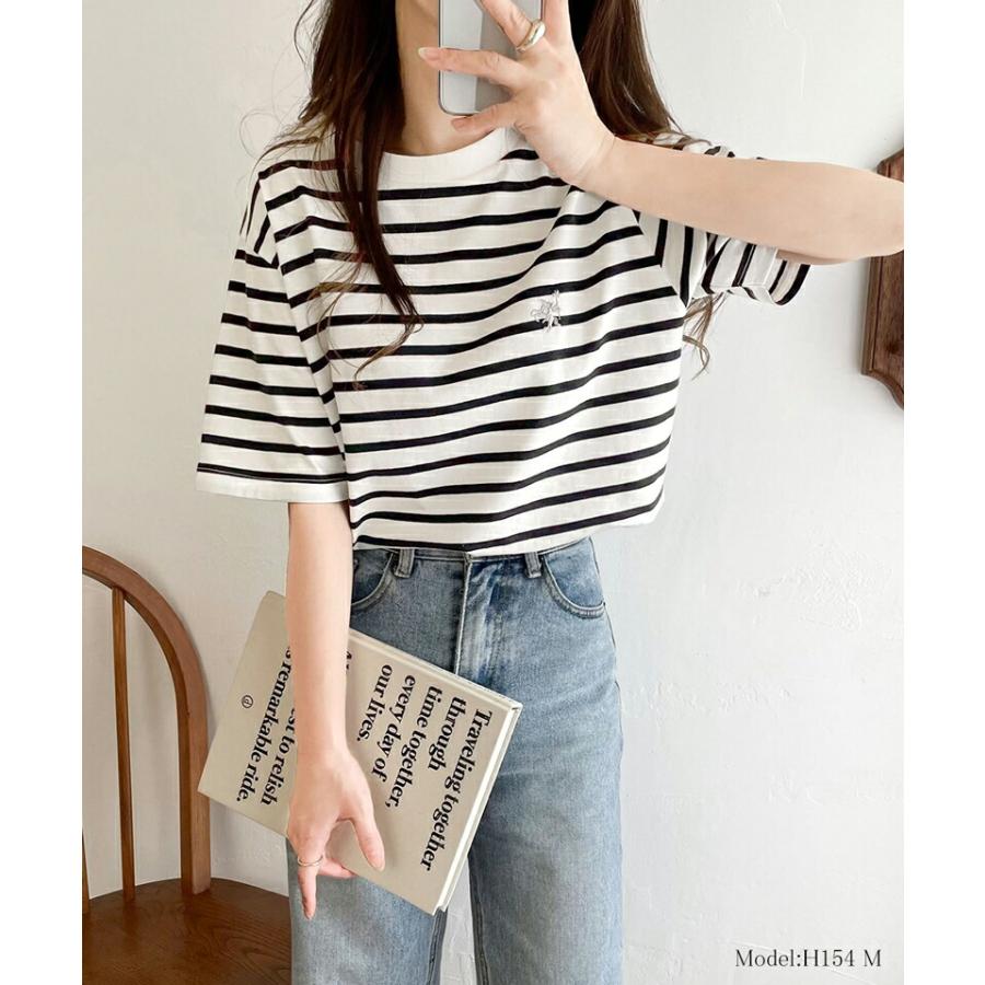 classicalelf（クラシカルエルフ） 【sustaina+】《javaジャバコラボ》 トップス Tシャツ レディース 綿 100% ワンポイント 刺繍 オーガニックコットン ...