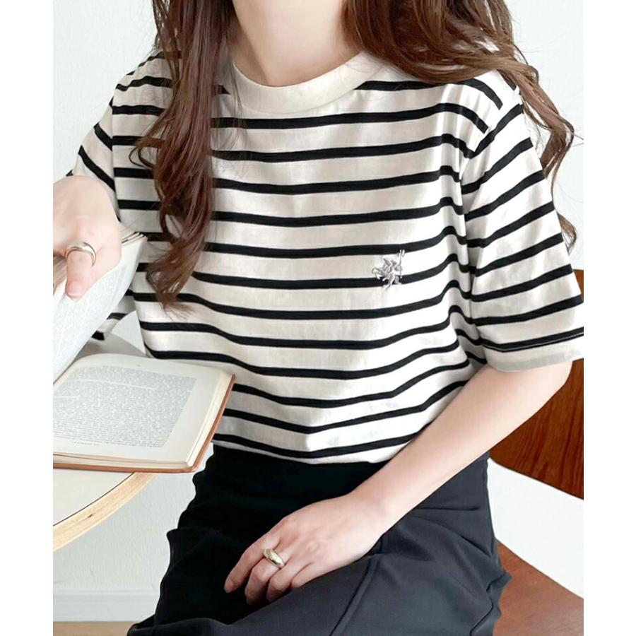 classicalelf（クラシカルエルフ） 【sustaina+】《javaジャバコラボ》 トップス Tシャツ レディース 綿 100% ワンポイント 刺繍 オーガニックコットン ...