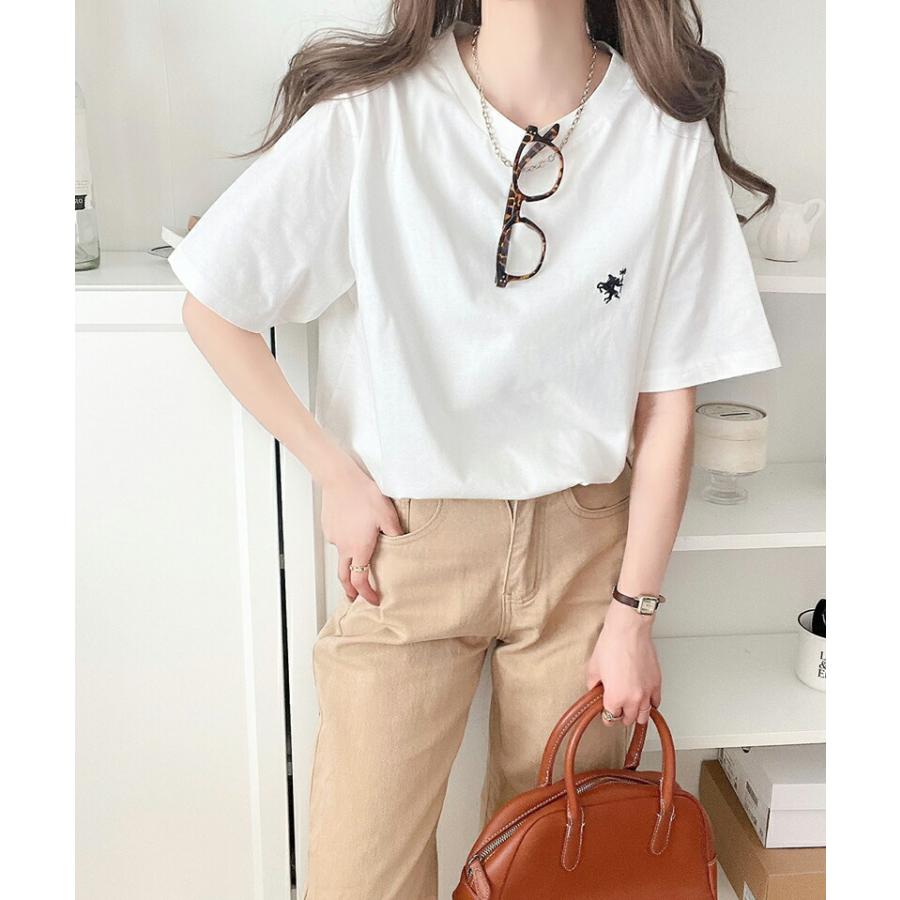 classicalelf（クラシカルエルフ） 【sustaina+】《javaジャバコラボ》 トップス Tシャツ レディース 綿 100% ワンポイント 刺繍 オーガニックコットン ...