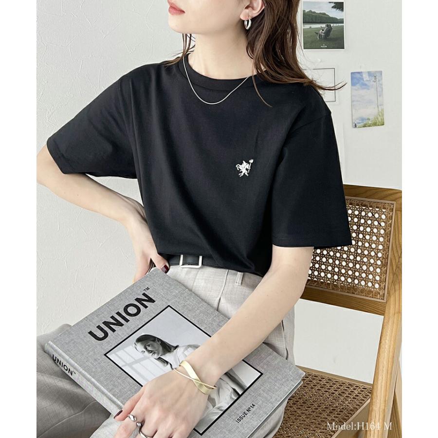 classicalelf（クラシカルエルフ） 【sustaina+】《javaジャバコラボ》 トップス Tシャツ レディース 綿 100% ワンポイント 刺繍 オーガニックコットン ...