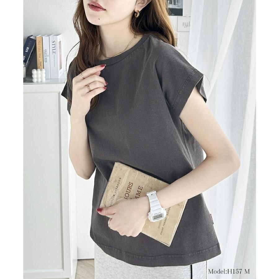 《javaジャバコラボ》 送料無料 トップス Tシャツ レディース ヴィンテージ 加工 綿100％ ボートネック フレンチ スリーブ Tee アシッド ウォッシュ :jv1260167 ...