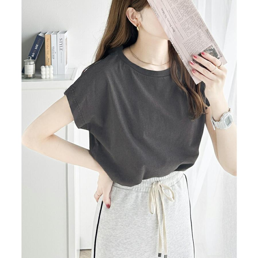 《javaジャバコラボ》 送料無料 トップス Tシャツ レディース ヴィンテージ 加工 綿100％ ボートネック フレンチ スリーブ Tee アシッド ウォッシュ :jv1260167 ...