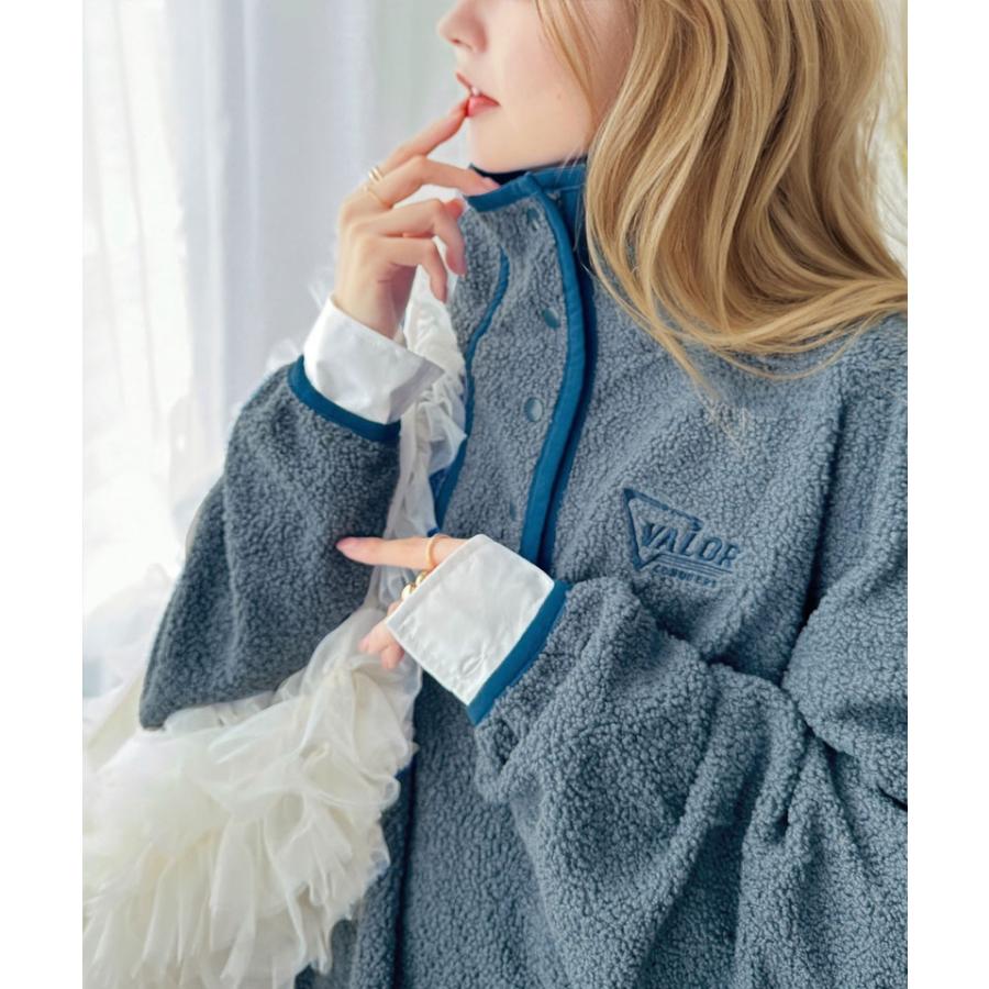 classicalelf 《javaジャバ コラボ》トップス ブルゾン レディース ボア スタンド パイピング 2way メンズ ユニセックス 男女兼用 ハーフジップ 防寒 ...