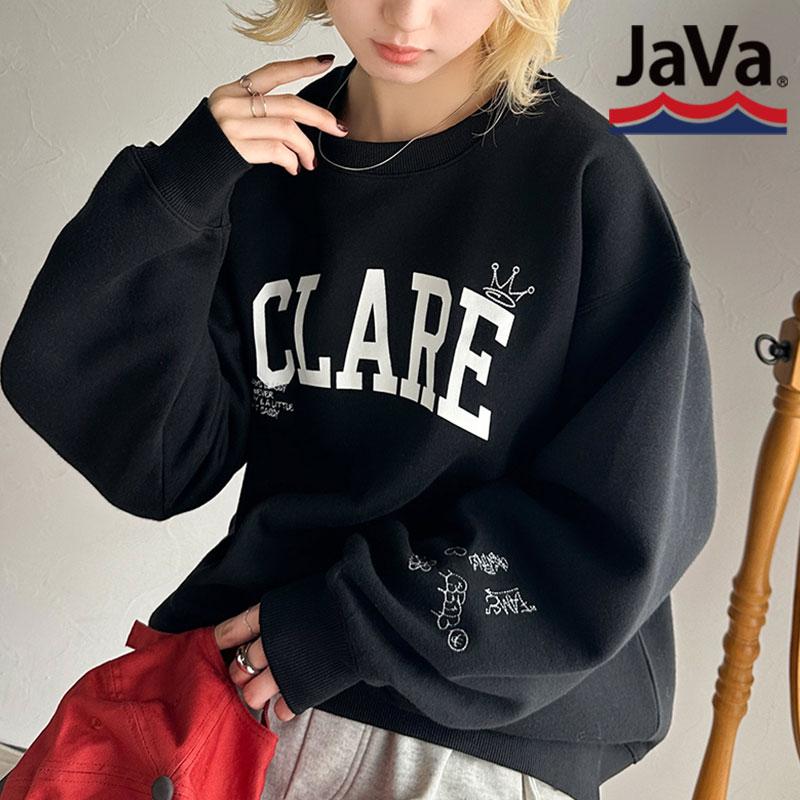 《javaジャバコラボ》 送料無料 トップス スウェット レディース カレッジロゴ 手書き風ロゴ 刺繍 リメイク風スウェット 男女兼用 ユニセックス メンズ : jv1330002 ...