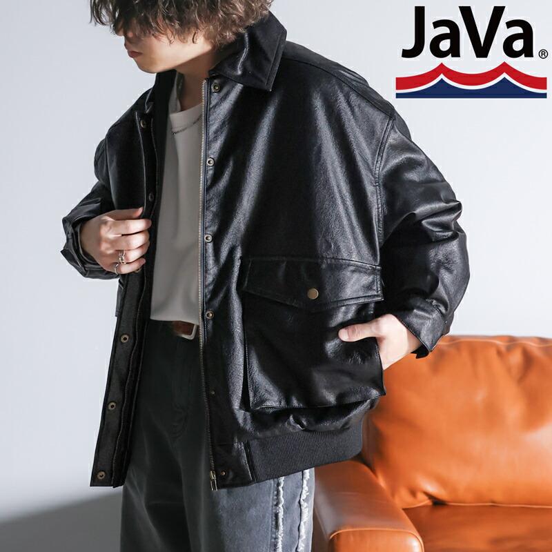 classicalelf 《javaジャバ コラボ》 アウター ブルゾン メンズ ポケット ヴィンテージライク フェイクレザー ジャケット 長袖 男女兼用 ユニセックス : Classical ...