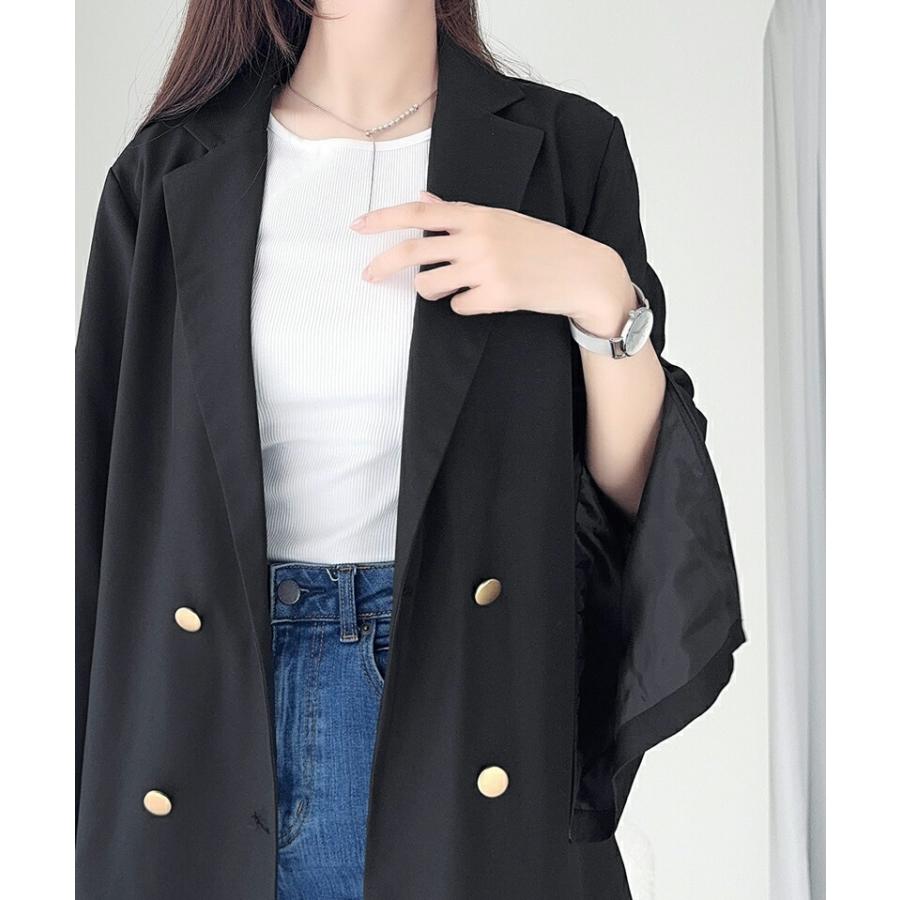 【mily bilet】 送料無料 アウター ジャケット レディース 裾 スライド ファスナー 金 ボタン 2WAY テーラード JK ゆるっと オーバーサイズ 羽織り : mi1019059 ...