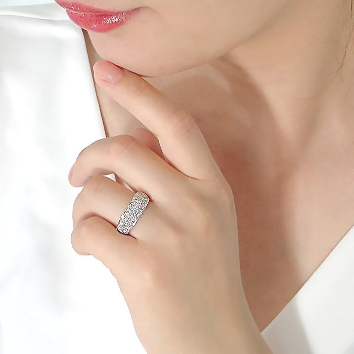 Classic CHESS 1ct ダイヤモンド リング プラチナ pt950 パヴェ 指輪 送料無料 pave エタニティ 1カラット 1.0ct 豪華 フラット ダイヤ 結婚 婚約 ...