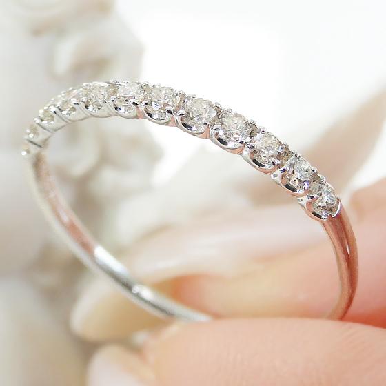 指輪 レディース ダイヤモンド エタニティリング K10/K18 YG/PG/WG 0.2ct 0.2カラット ダイア ダイヤ エタ ハーフエタニティ 安い 特価 CSR0372 ...