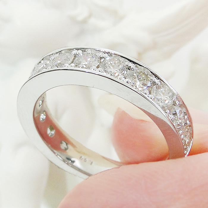 Pt950 K18YG エタニティリング 1.5ct 送料無料 ダイヤ エタニティ プラチナ ハーフエタニティ ゴールド 指輪 Pt950 レディース ギフト 1.5カラット 結婚 ...