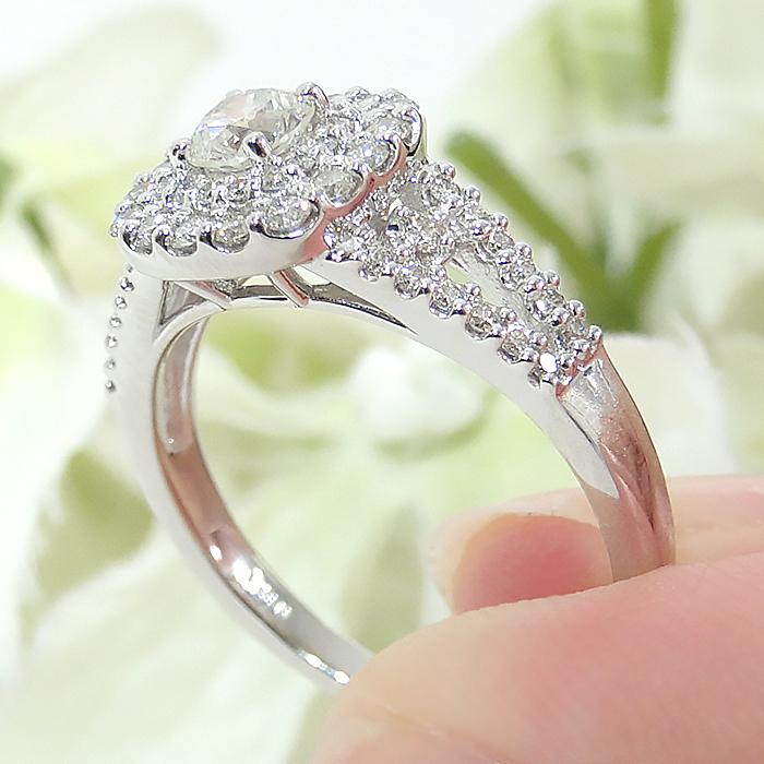 Classic CHESS Pt950 K18YG ダイヤモンド 取り巻きデザイン リング 0.74ct 送料無料 プラチナ 18金 K18 ゴールド ダイヤ 指輪 取り巻き スクエア ...