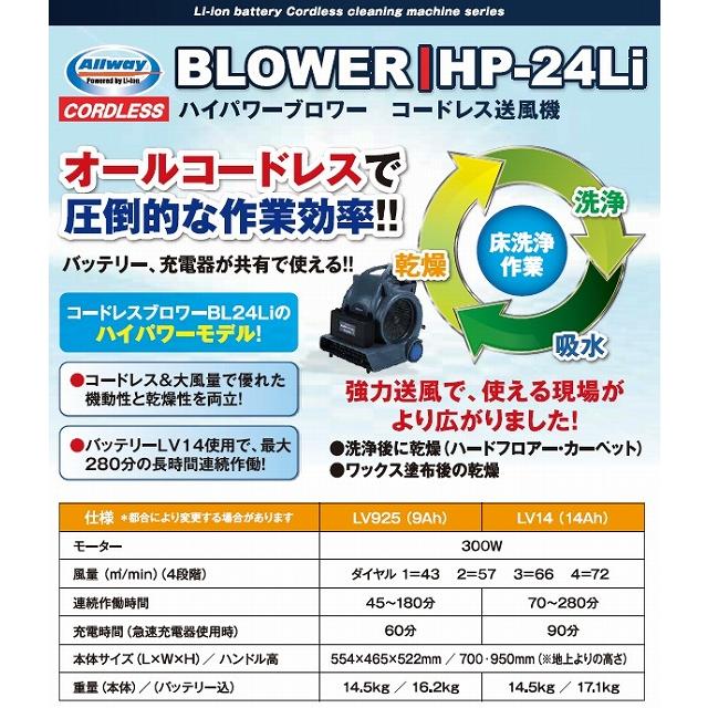 ペンギン HP-24Li コードレス ハイパワーブロワー 本体のみ【業務用 送風機 扇風機 バッテリー式送風機 ワックス乾燥等に】 : 1000668 : 掃除用品クリーンクリンヤフー店 ...