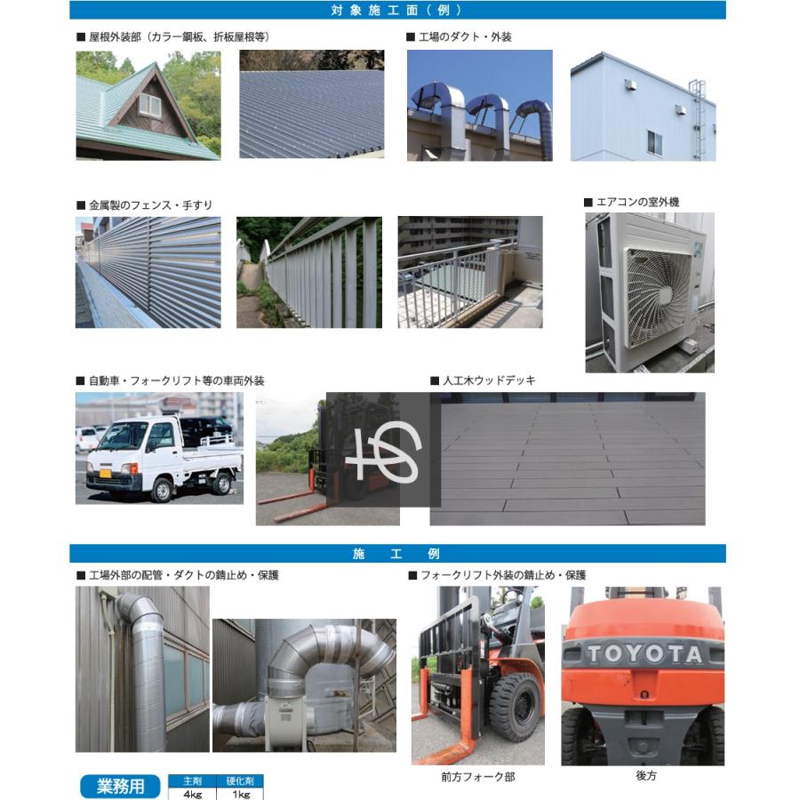 ミヤキ 水性サビシラズ（主剤4L+硬化剤1L） 業務用 錆止めクリアコート 鉄 アルミ ステンレス 防錆 保護 FRP 人工木材 コンクリート モルタル 防汚剤 MIYAKI ...