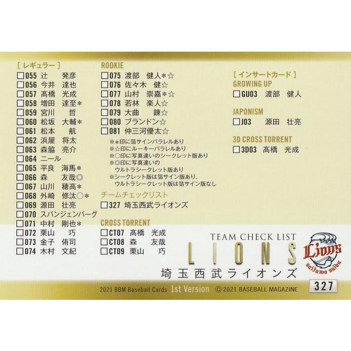 BBM 2021 1st 埼玉西武ライオンズ 31種31枚 チーム別レギュラーカードコンプ : トレカショップ CLEAR FILE - 通販 - Yahoo!ショッピング