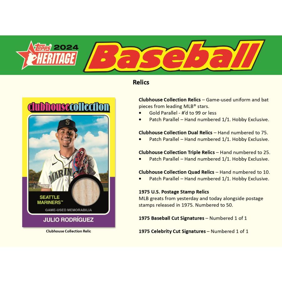 MLB 2024 TOPPS HERITAGE HOBBY 1BOX : トレカショップ CLEAR FILE - 通販 - Yahoo!ショッピング