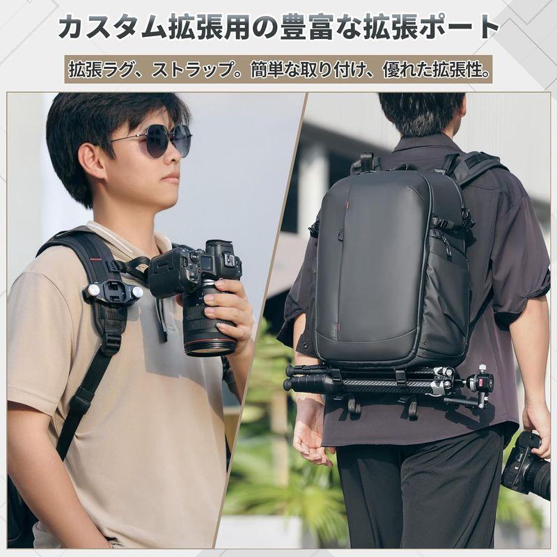 Ulanzi BP09 カメラバッグ バックパック サイドアクセス 一眼レフカメラパック コンパクト 大容量/22L/軽量 小物収納/三脚収 :20240108202316-00565 ...