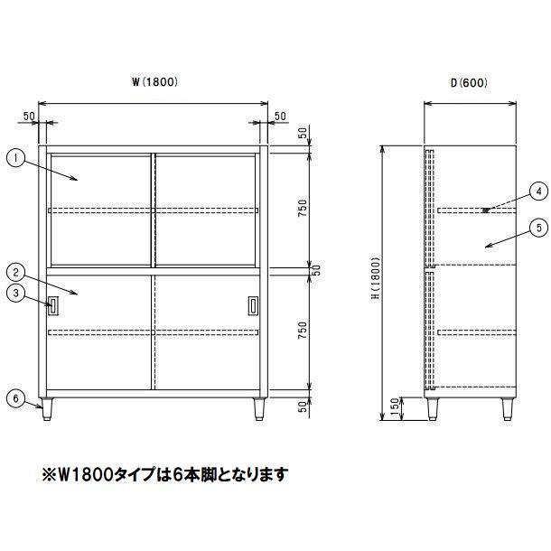 マルゼン（厨房機器） 食器棚 マルゼン 上ガラス戸・下ステン戸 BDS-186G : 厨房機器販売クリーブランド - 通販 - Yahoo!ショッピング