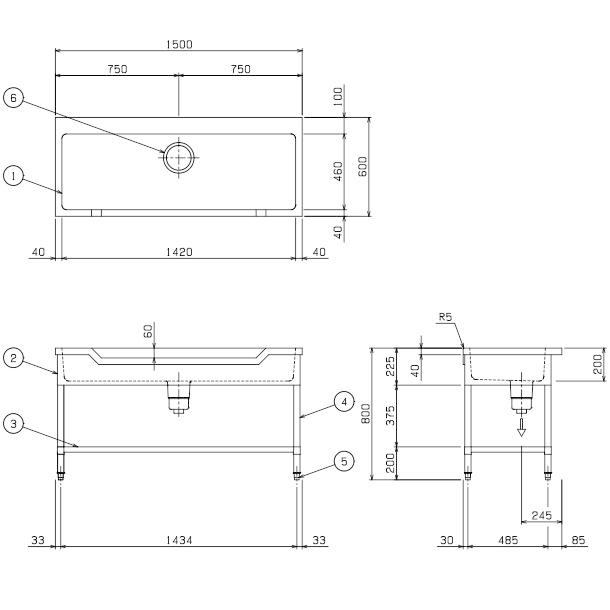 マルゼン（厨房機器） BSF1-156N マルゼン 舟形シンク BGなし : 厨房機器販売クリーブランド - 通販 - Yahoo!ショッピング