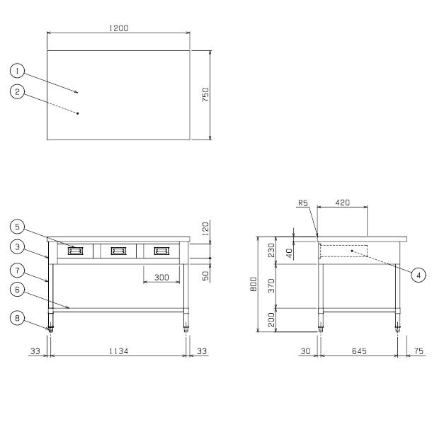 マルゼン（厨房機器） BWD-127N マルゼン 調理台引出付 バックガードなし : 厨房機器販売クリーブランド - 通販 - Yahoo!ショッピング