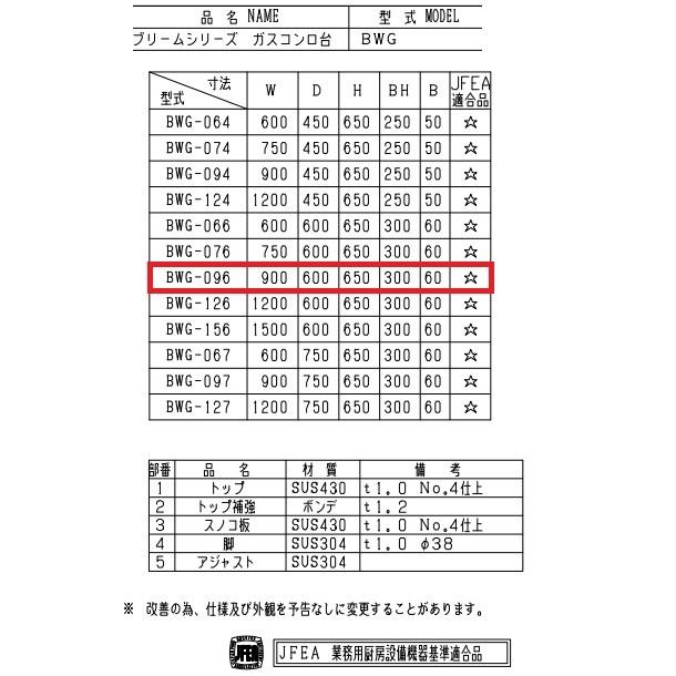 マルゼン（厨房機器） BWG-096 マルゼン コンロ台 BGあり : 厨房機器販売クリーブランド - 通販 - Yahoo!ショッピング