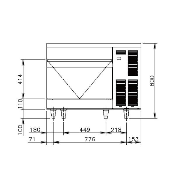 ホシザキ 製氷機 IM-95TM-1｜アンダーカウンタータイプ 95kg｜単相100V｜外形寸法 幅1000×奥行600×高さ800mm｜業務用 自動製氷機 キューブアイス 厨房 店舗用 ...