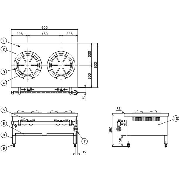 マルゼン（MARUZEN） MLSG-096 スープレンジ スタンダードタイプ 外管式 クリーブランド : 厨房機器販売クリーブランド - 通販 - Yahoo!ショッピング